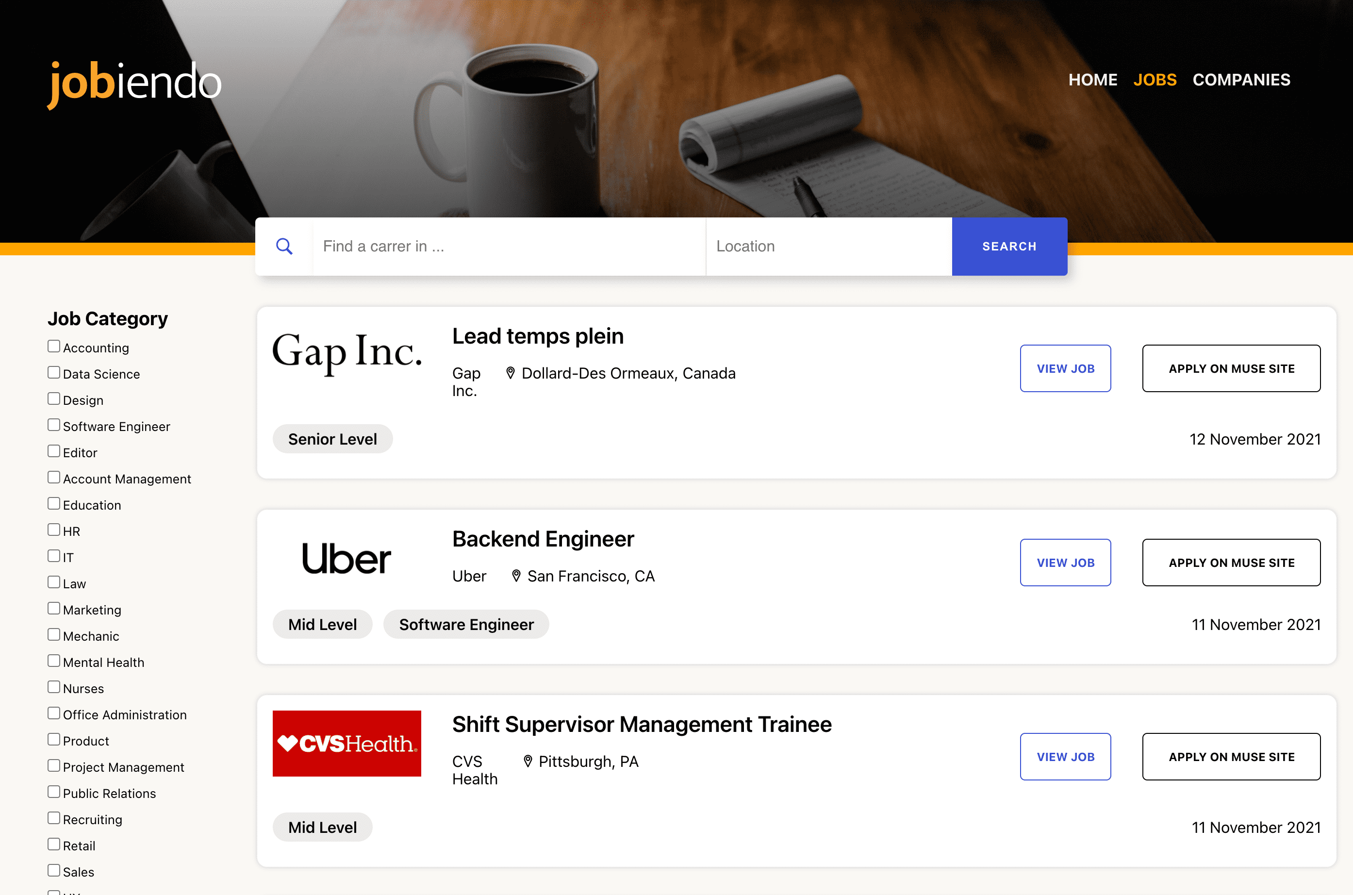 GitHub - RusssianMusketeer/Jobiendo: Find local jobs
